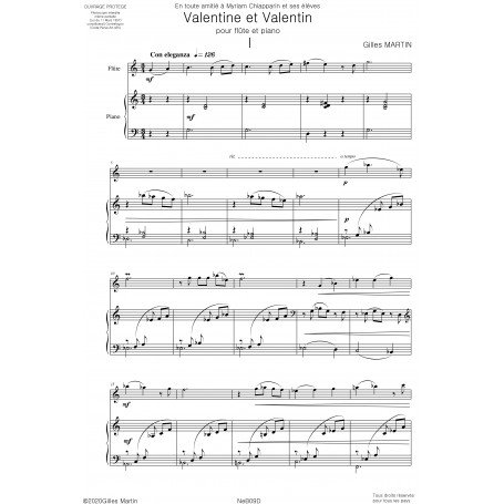 Valentine et Valentin Flute Traversière et piano